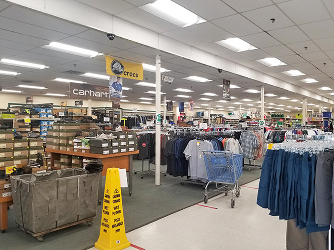 Carhartt workwear meets everyday fashion in these aisles where practical Maine style comes with surprisingly reasonable price tags.