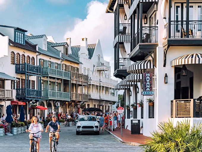 Stroll down these European-inspired streets where bicycles outnumber cars and time slows to a vacation-appropriate pace.