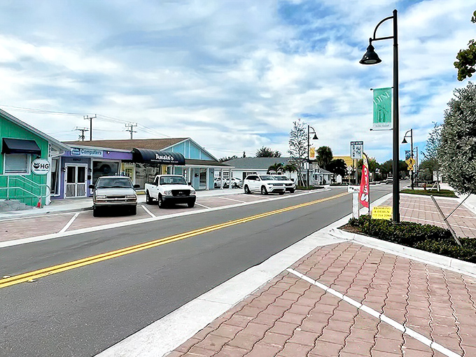 Downtown Hobe Sound's pastel charm &ndash; where small-town Florida refuses to surrender to the chain-store invasion.