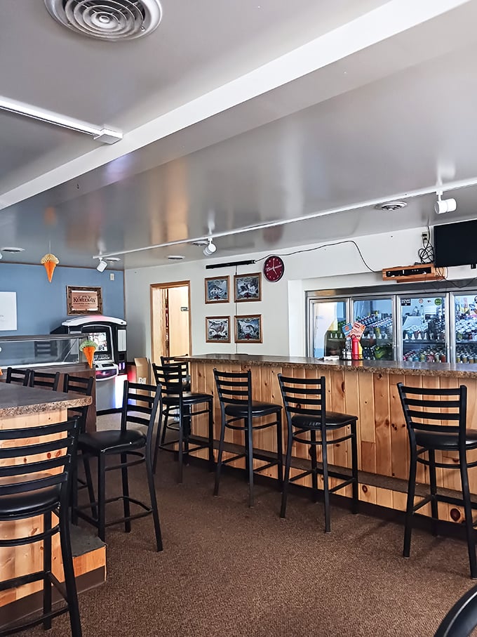 Inside, wood-paneled walls and comfortable seating create the perfect atmosphere for locals and travelers to enjoy surprisingly excellent fare.