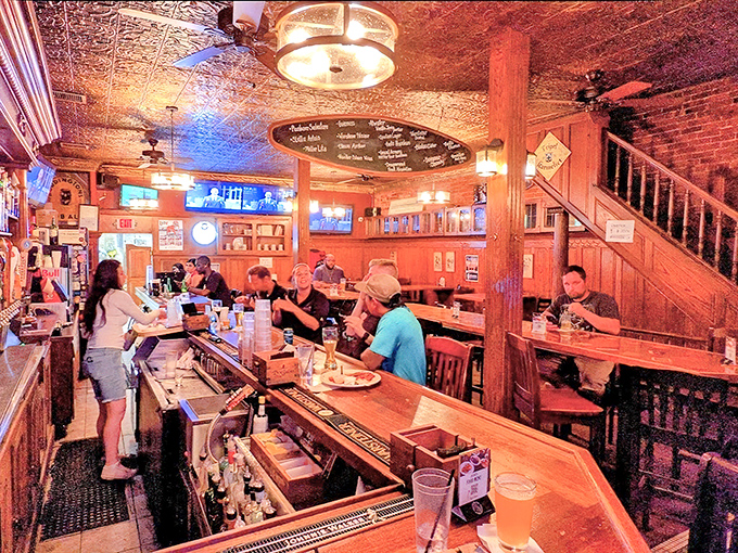 Warm wood, pressed tin ceilings, and that unmistakable buzz of good times &ndash; Jacoby's dining room feels like stepping into a Bavarian time capsule.