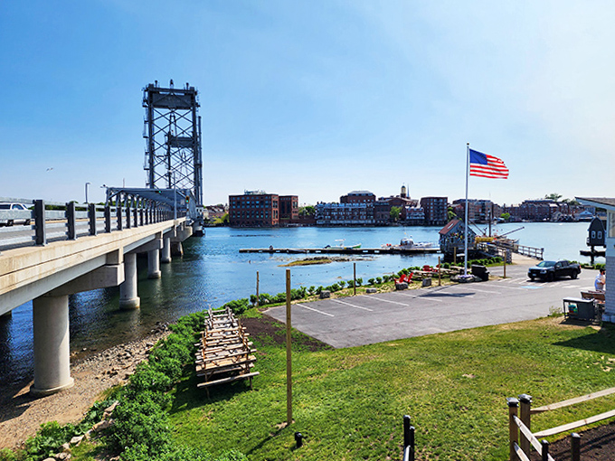 The iconic drawbridge spanning the Piscataqua River &ndash; engineering marvel meets postcard-perfect Maine scenery.