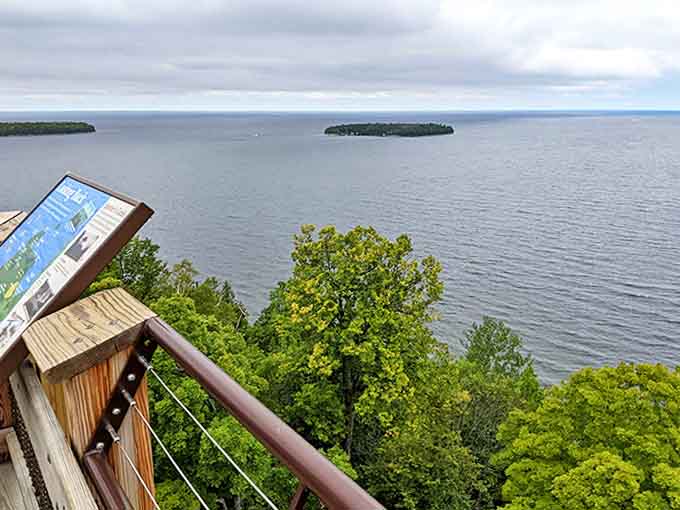 When the water's this blue and the islands look this perfect, you'll understand why people have been climbing this tower for generations.