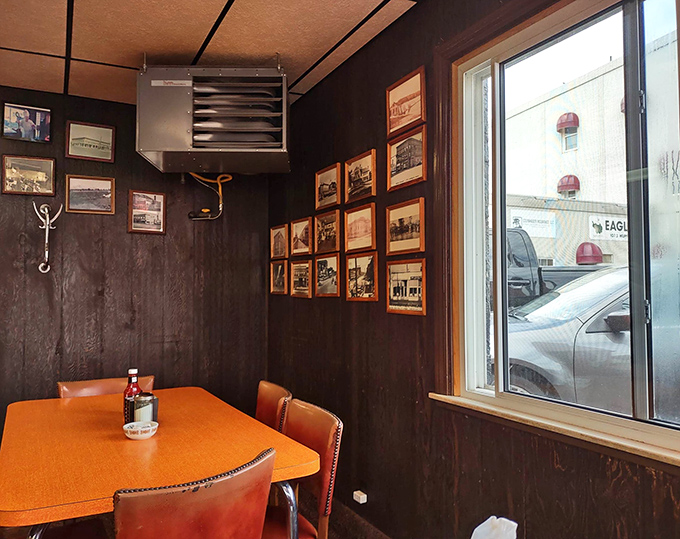 Vintage charm meets cozy comfort in this intimate dining space where local photos tell stories of Escanaba's past while you create new memories.