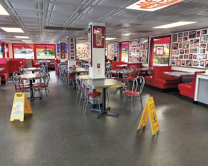Inside Mel's, the walls tell stories that menus never could&mdash;decades of memories preserved alongside chrome and vinyl in this temple to tubular meat perfection.