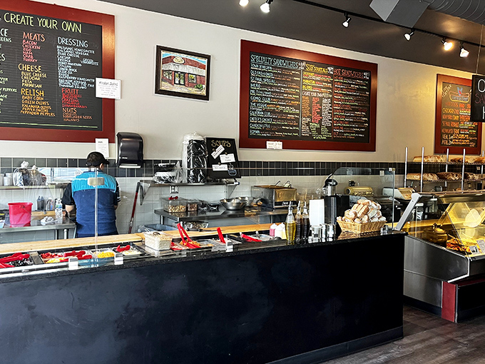 The sandwich assembly line where culinary magic happens daily &ndash; organized chaos with delicious results.
