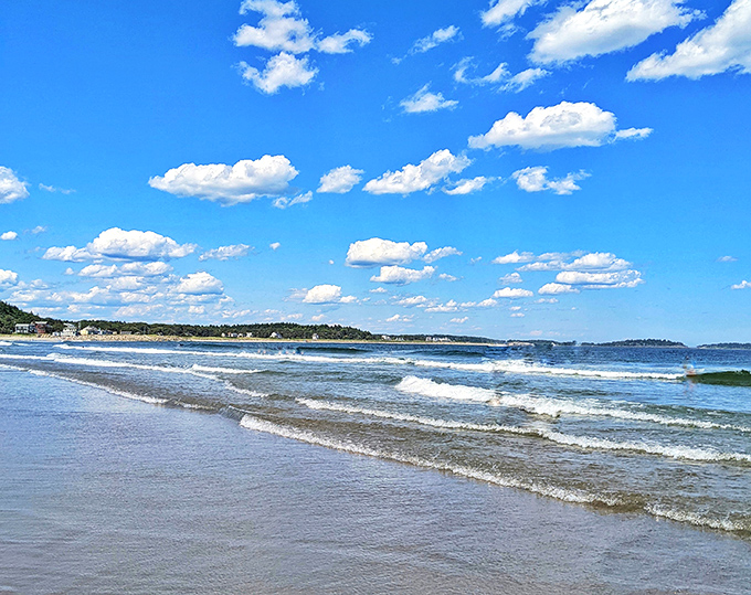 Postcard-perfect waves roll gently toward shore under Maine's impossibly blue sky &ndash; Mother Nature showing off her best work.