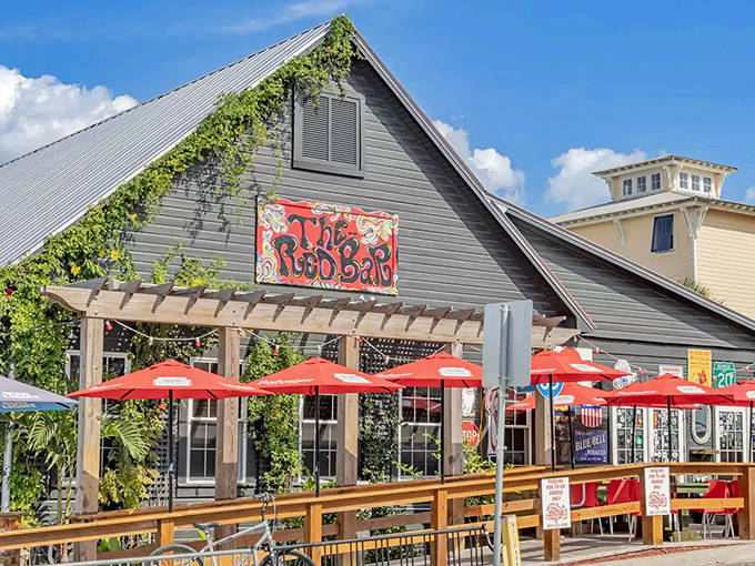 The Red Bar: This legendary local hangout serves up Gulf-fresh seafood amid a delightful chaos of vintage memorabilia and twinkling lights.