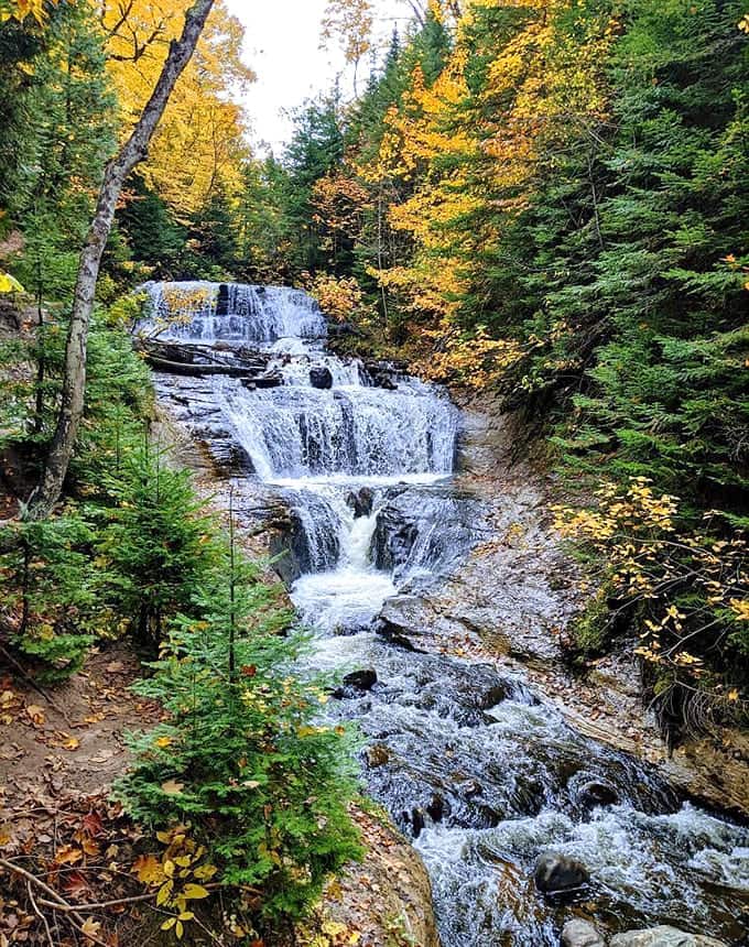Sable Falls tumbles down its rocky staircase like water that can't decide which step to take next, creating pure magic.