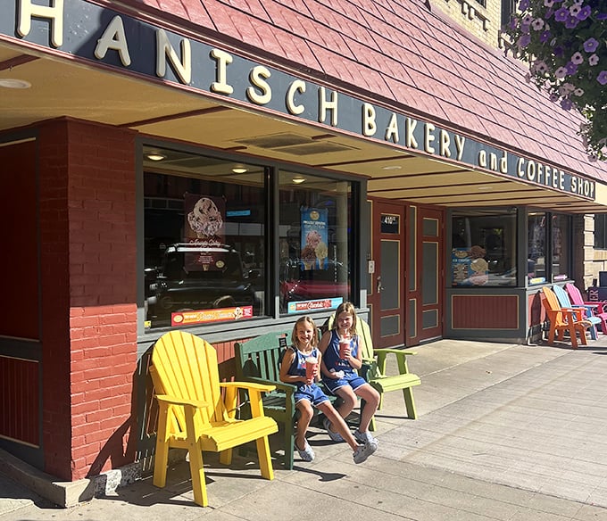 Small-town charm meets big-time flavor! Hanisch Bakery's inviting storefront offers a comfortable spot to enjoy fresh donuts and watch Red Wing life unfold.