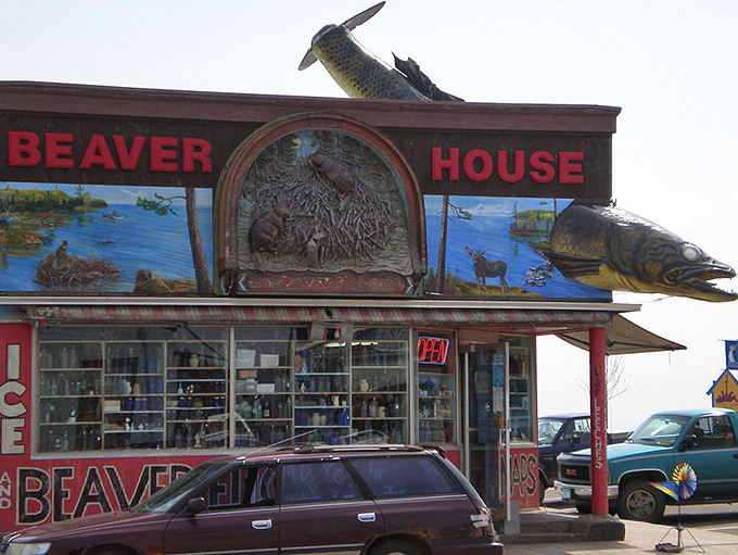 Beaver House isn't subtle with its giant fish sculptures, proving that the best bait shops, like the best people, aren't afraid to show their quirky side.