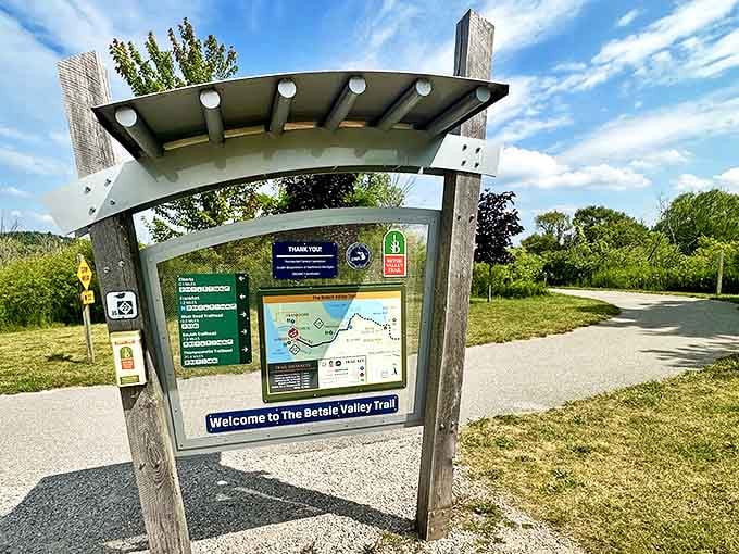 The Betsie Valley Trail welcomes wanderers with its well-marked paths, promising adventures through Michigan's most picturesque landscapes.