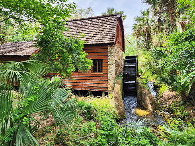 This isn't just architectural eye candy &ndash; the historic millhouse once powered the entire recreation area using nothing but flowing spring water.