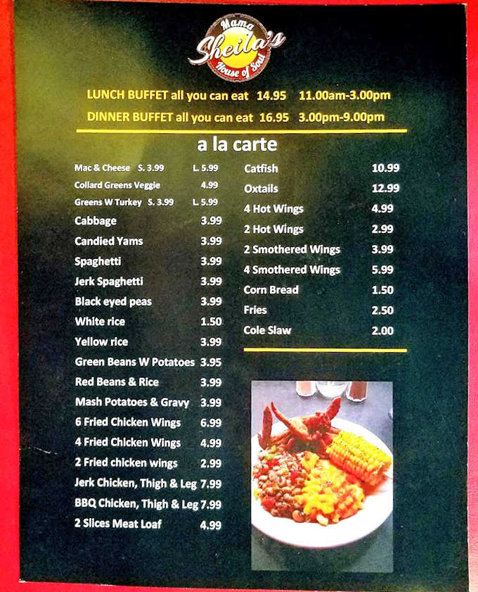 A roadmap to flavor town &ndash; this menu doesn't just list dishes, it showcases soul food classics that have stood the test of time.