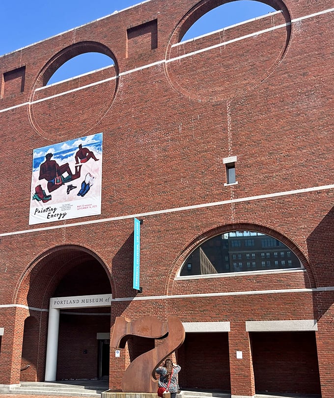 The Portland Museum of Art's distinctive brick facade with circular architectural elements houses treasures from Maine masters to European legends.