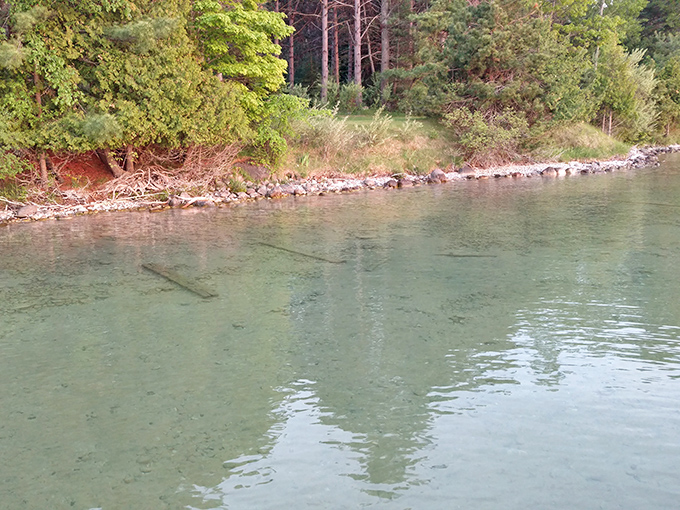 You could count pebbles through these waters &ndash; Mother Nature showing off her clarity game at Elk Lake.