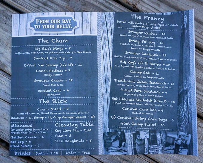 "From our bay to your belly" – the menu board promises simple, honest seafood that delivers big on flavor.