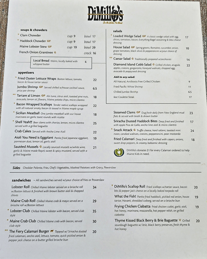 The menu reads like a love letter to Maine's coastal bounty &ndash; from lobster rolls to seafood pasta, each dish celebrates the ocean's finest offerings.