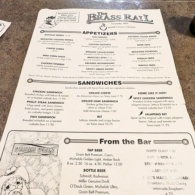 The menu doesn't mince words &ndash; it proudly showcases the stars of the show, with that world-famous chicken taking center stage where it belongs.