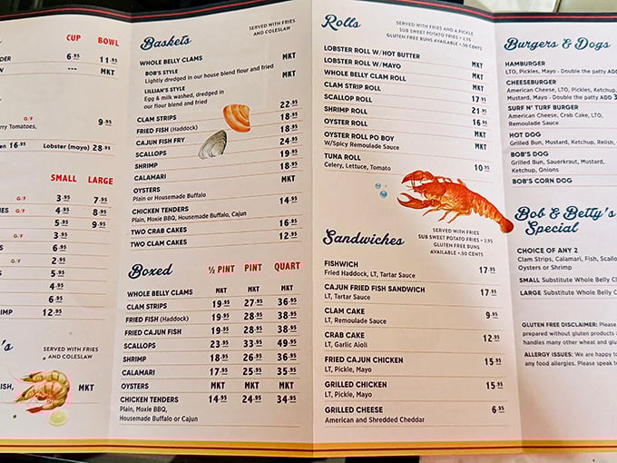 The menu board &ndash; a treasure map where X marks the spot for some of New England's finest seafood offerings.
