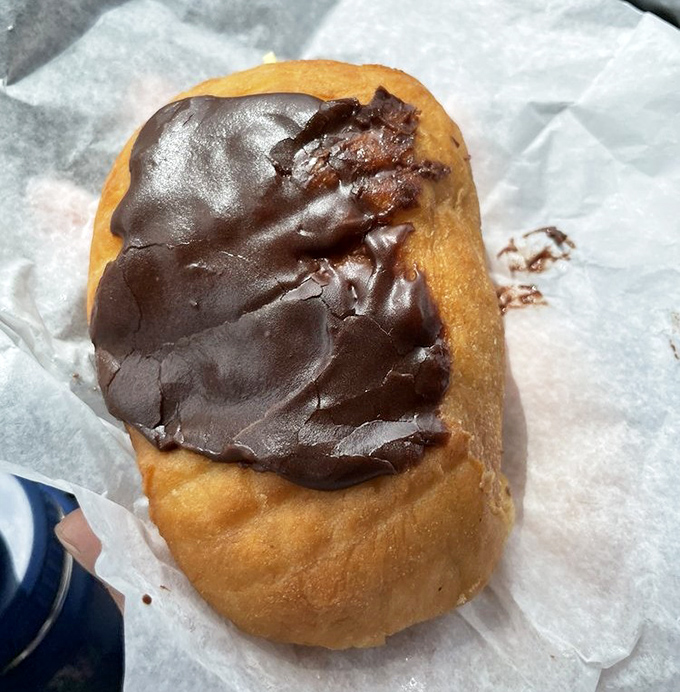 A chocolate-topped masterpiece that makes you question every other donut you've ever eaten. Worth every mile of the journey.