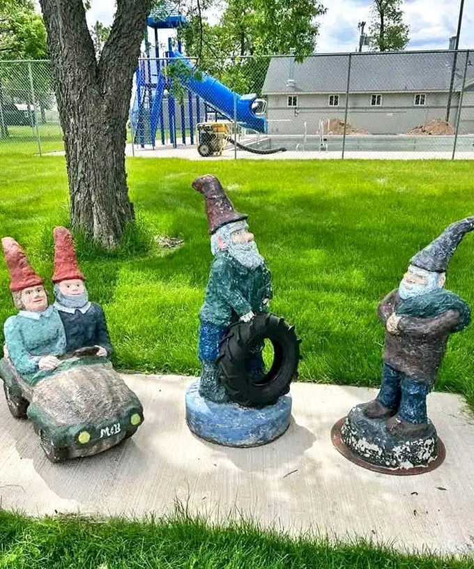 These whimsical gnome statues aren't just decorative &ndash; each represents a real Dawson resident who made significant contributions to the community over the years.