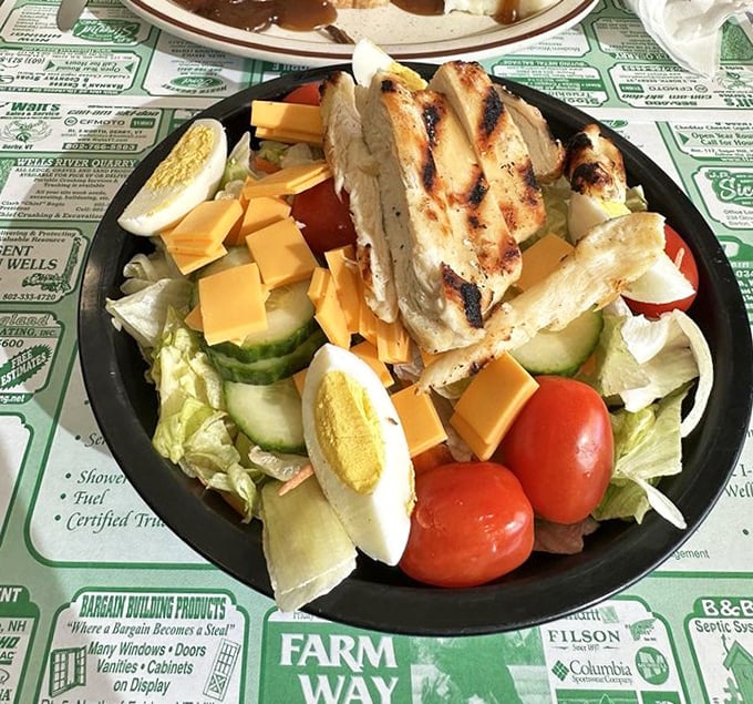 Fresh salads topped with grilled chicken offer a lighter option without sacrificing flavor or that homemade quality.