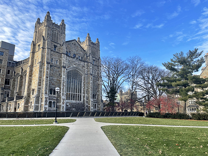 Gothic grandeur that makes even the most cynical visitor whisper, "Wow." Students probably still complain about the Wi-Fi, though.