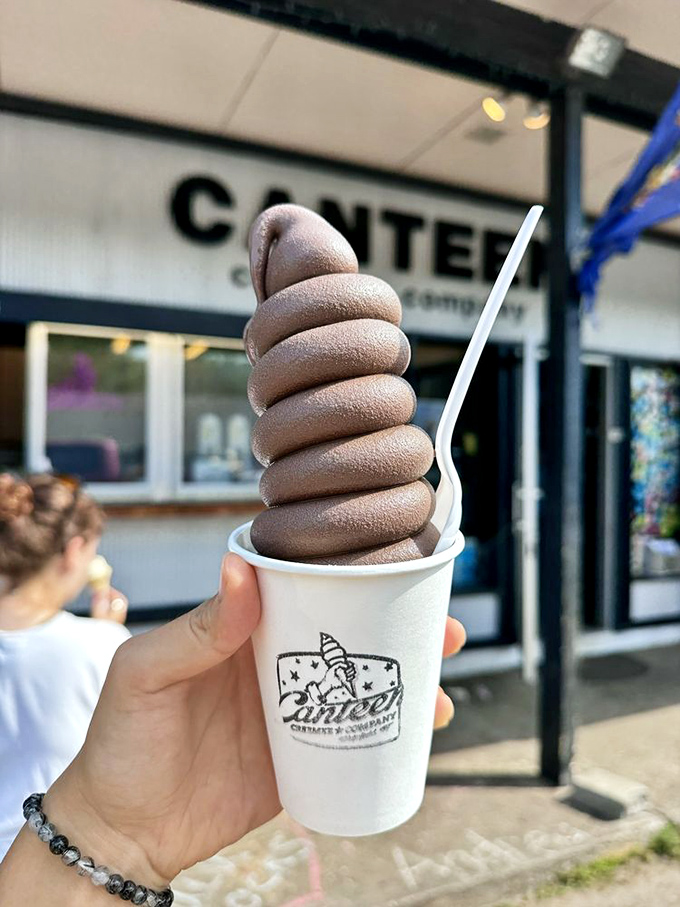 Chocolate creemee perfection in a cup&mdash;this isn't just soft serve, it's a velvety Vermont tradition with butterfat content that puts ordinary ice cream to shame.