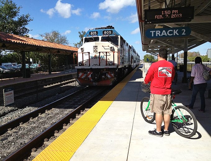 Waiting for the train becomes part of the adventure at this charming Florida station with its Spanish-influenced architecture.