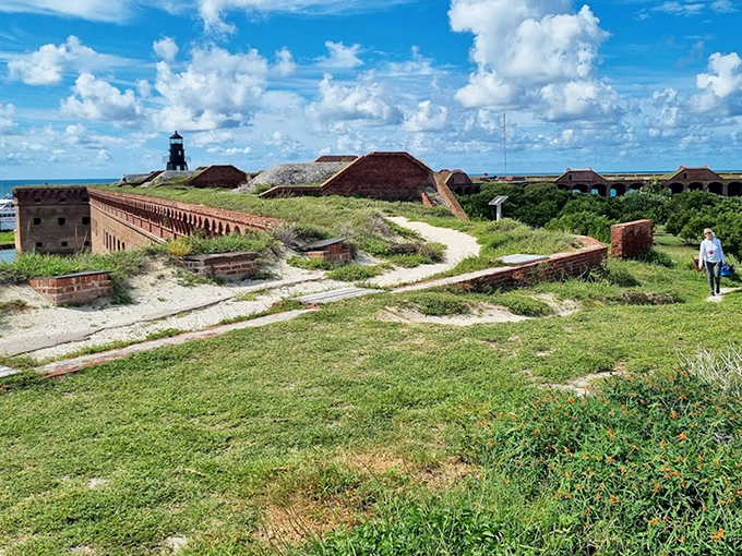 The parade grounds where soldiers once marched now host seabirds and tourists. History with a view beats textbooks any day.
