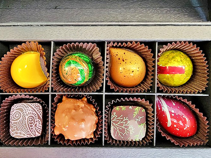Vegan artisan chocolates proving dietary restrictions don't mean settling for sad substitutes, these beauties rival anything in the traditional cases.
