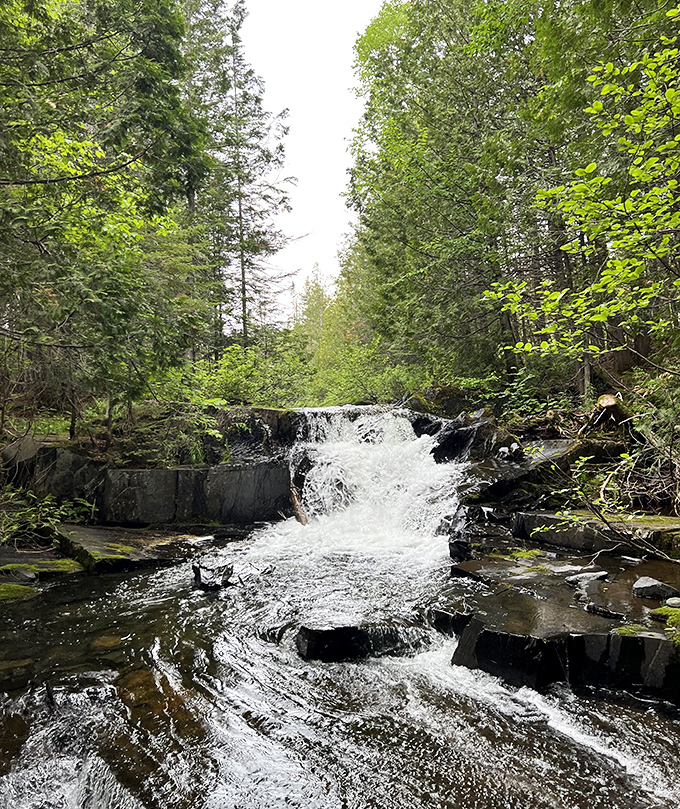 Nature's own symphony in motion – these cascading falls have been performing their rushing serenade for centuries, unchanged by time or trend.