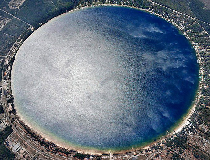 From above, Kingsley Lake's supernatural roundness reveals itself &ndash; Mother Nature showing off her compass skills.