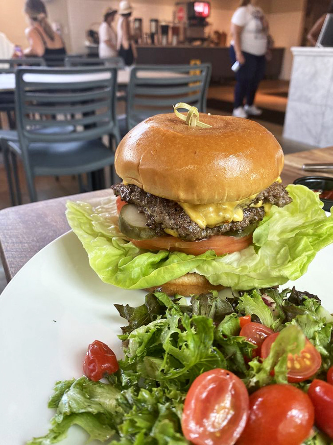 The Fogg Burger showcases premium Wagyu beef topped with fresh fixings – proof that even classics can shine with quality ingredients and thoughtful preparation.