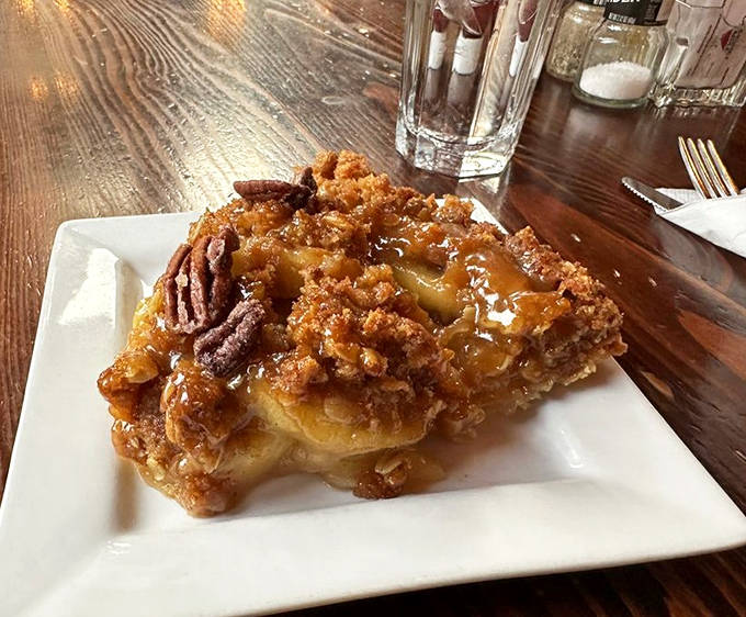 Caramel Pecan Apple Pie that makes time stand still &ndash; tender apples swimming in caramel with crunchy pecans for textural perfection.