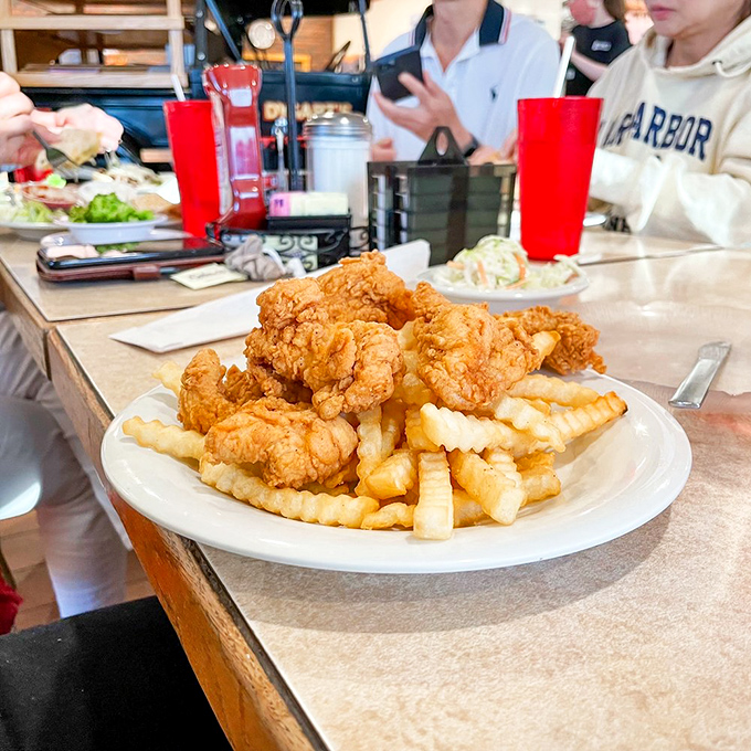 These aren't your average chicken tenders &ndash; hand-breaded, crispy outside, juicy inside, and piled high enough to satisfy a lumberjack's appetite.