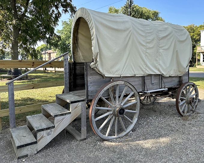 This covered wagon carried entire families and all their worldly possessions across the prairie, making your overstuffed suitcase look downright reasonable.