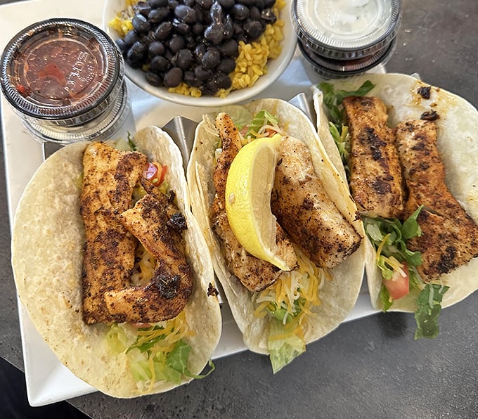 Fish tacos that make you question why you'd ever eat anything else&mdash;blackened to perfection and served with a side of vacation vibes.