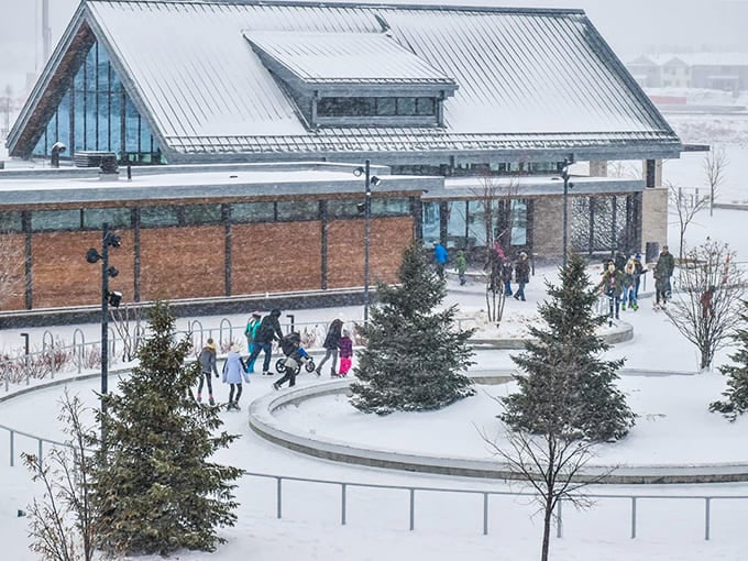 These skating sessions bring magical illumination to the ice, transforming a simple loop into something straight out of a holiday movie.