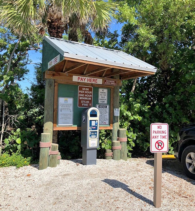 The humble parking pay station – your ticket to paradise costs less than a fancy coffee.
