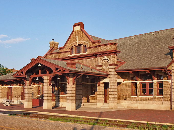 Red Wing's historic brick station welcomes travelers like an old friend, standing proudly since the days when trains were king.
