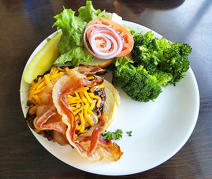 Swamp Burger: Not all heroes wear capes&mdash;some come topped with bacon, cheddar, and swamp BBQ sauce that'll make your taste buds stand at attention.