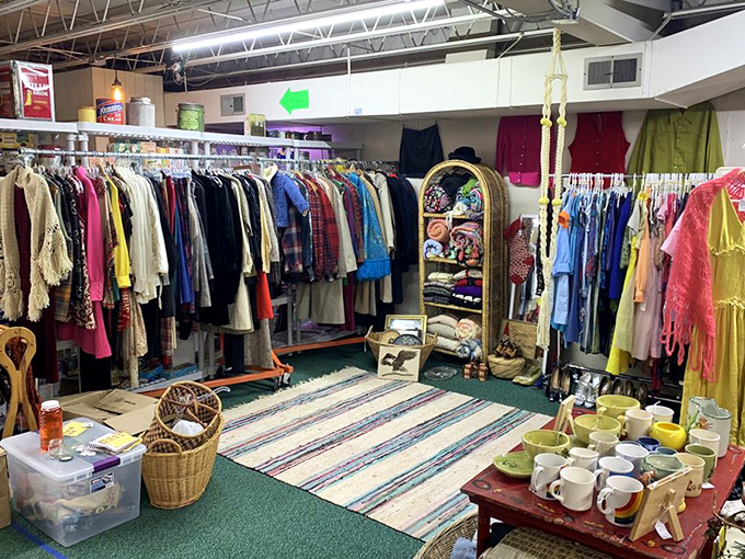 The vintage clothing section: where today's "fast fashion" goes to hang its head in shame. Quality never goes out of style.