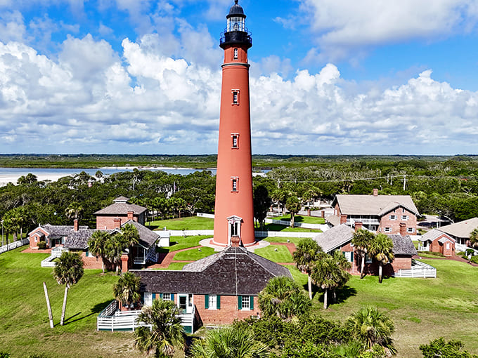 The Ponce De Leon Inlet Light rewards climbers with panoramic views of both ocean and river from its lofty perch.