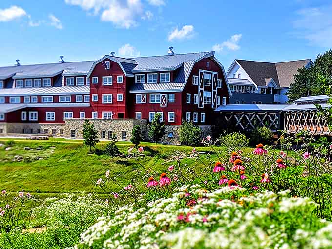 These Scandinavian-inspired buildings add a splash of color to the campus, proving that office buildings don't have to be boring gray boxes that crush souls.