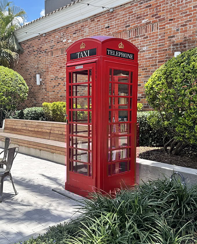 This cheeky British phone booth serves as a free community library, where paperbacks find new homes and bibliophiles discover unexpected literary treasures.