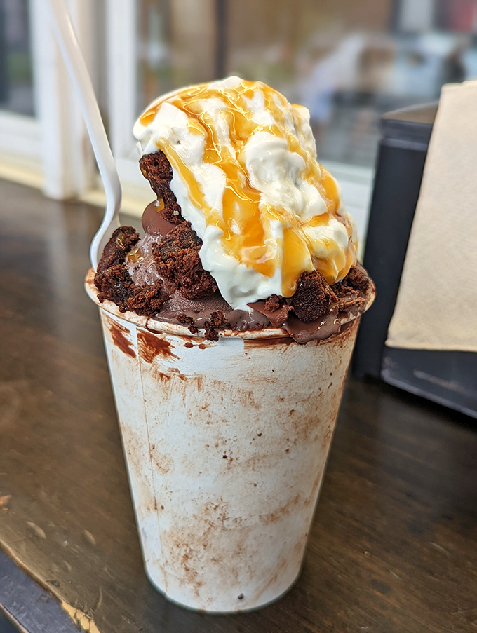 This isn't just a brownie sundae&mdash;it's an architectural marvel of warm brownie, creemee, whipped cream and caramel that requires strategic eating techniques.