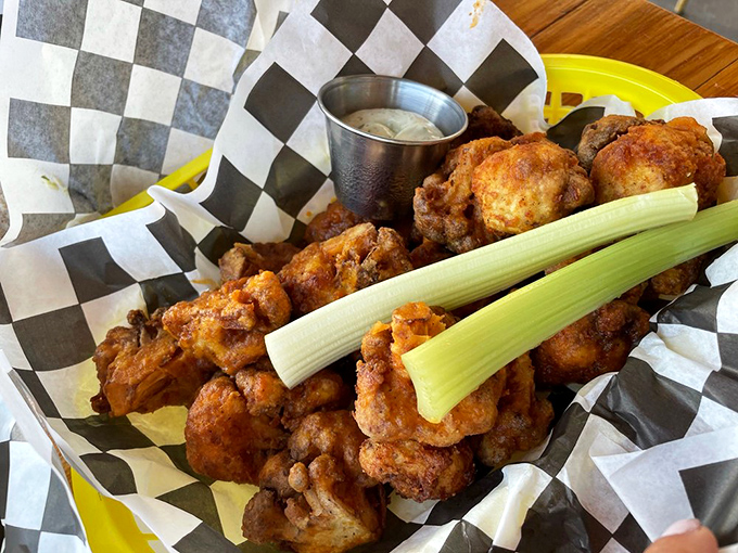 Cauliflower wings that could convert even the most dedicated chicken wing enthusiasts, these crispy, saucy bites deliver all the satisfaction without the bird.