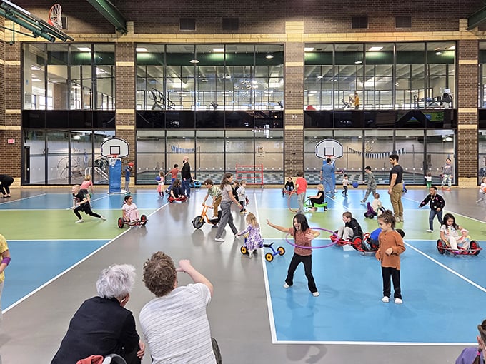 A symphony of childhood joy orchestrated on wheels, where tricycles become chariots and energy finds its perfect outlet.